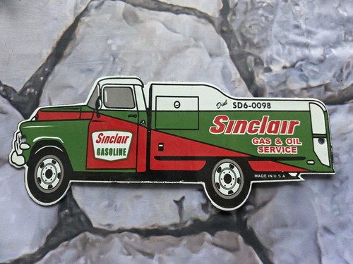 VINTAGE SINCLAIR GAS AND OIL SERVICE TANKER PORCELAIN SIGN 12"×5".. | eBay