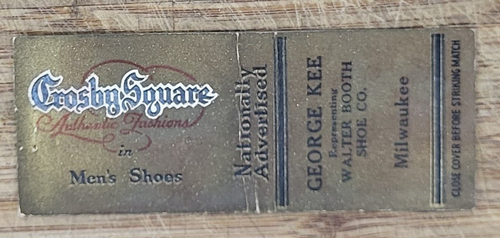 Matchcover Bobtail Milwaukee George Kee Walter Booth Shoe Company | eBay