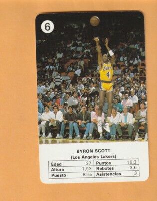 Byron Scott Los Angeles Lakers 1988 Fournier NBA Estrellas #6 Arizona ...