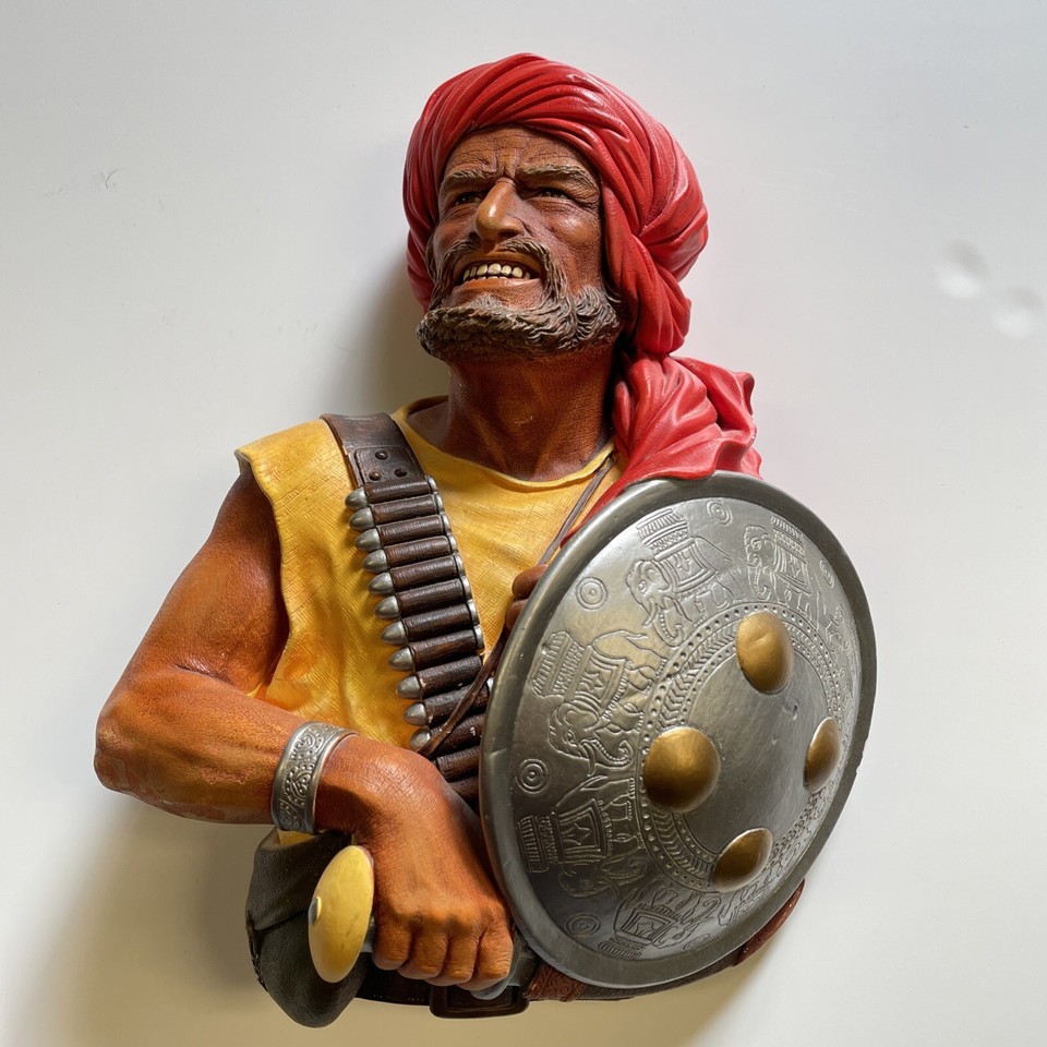 Bossoms Chalkware Wall Hanger Pathan Afghan Muslim Warrior Mountain ...