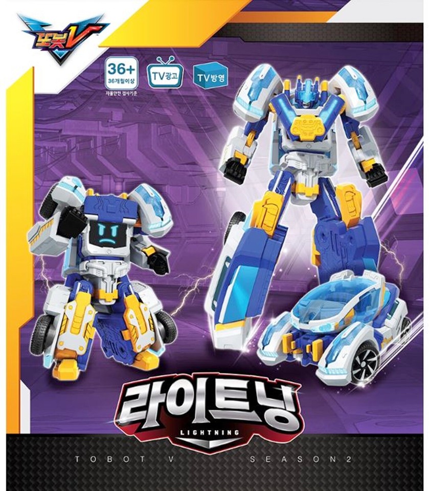 TOBOT V 2020 LIGHTNING 3-Step Transformation Smart Car Transformer ...