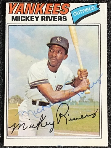 1977 Topps Baseball MICKEY RIVERS AUTOGRAPHED Card #305 EXCELLENT | eBay