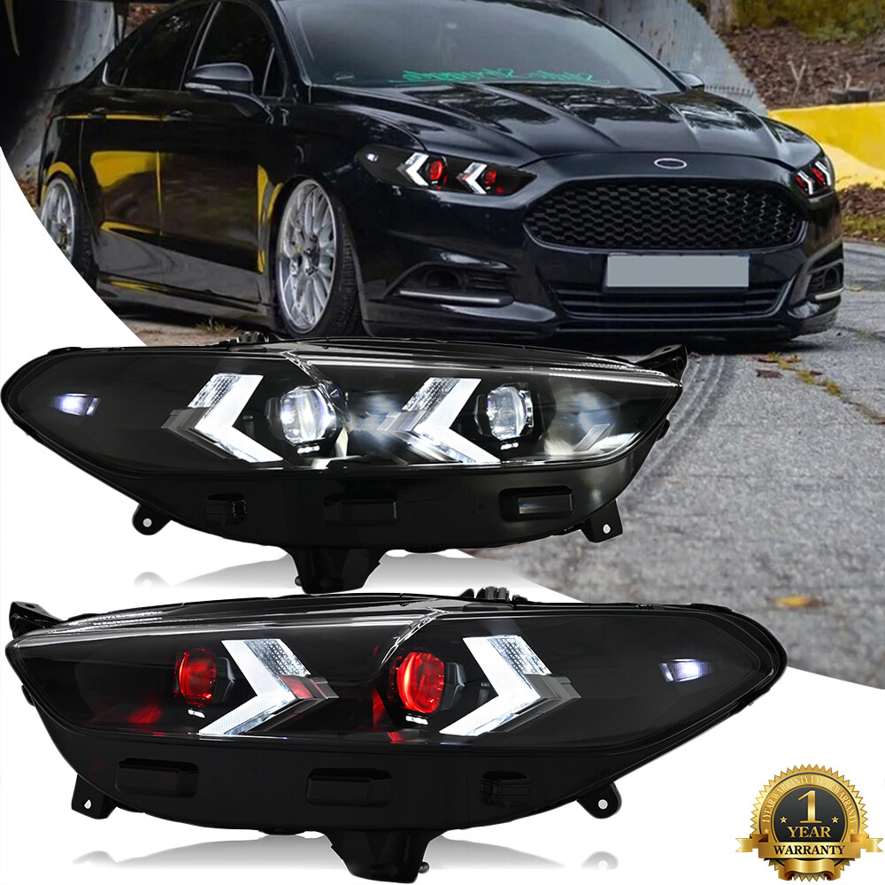 LED Headlight For Ford Fusion Halogen 2013-2016 Red Devil Eye Head Lamp ...