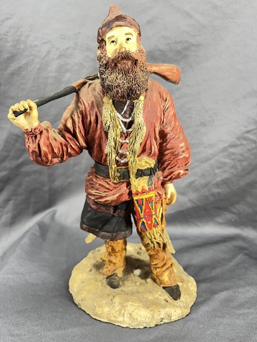 Mountain Man Statue Indian Leather Clothing Feathers Black Powder | eBay