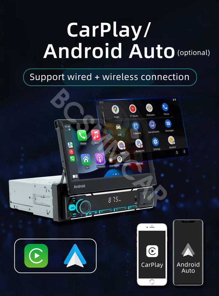 7in For CarPlay Stereo Car Radio Single Din GPS Navi Wifi Android 13 ...