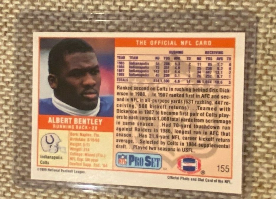 1989 NFL Pro Set #155 Albert Bentley | eBay