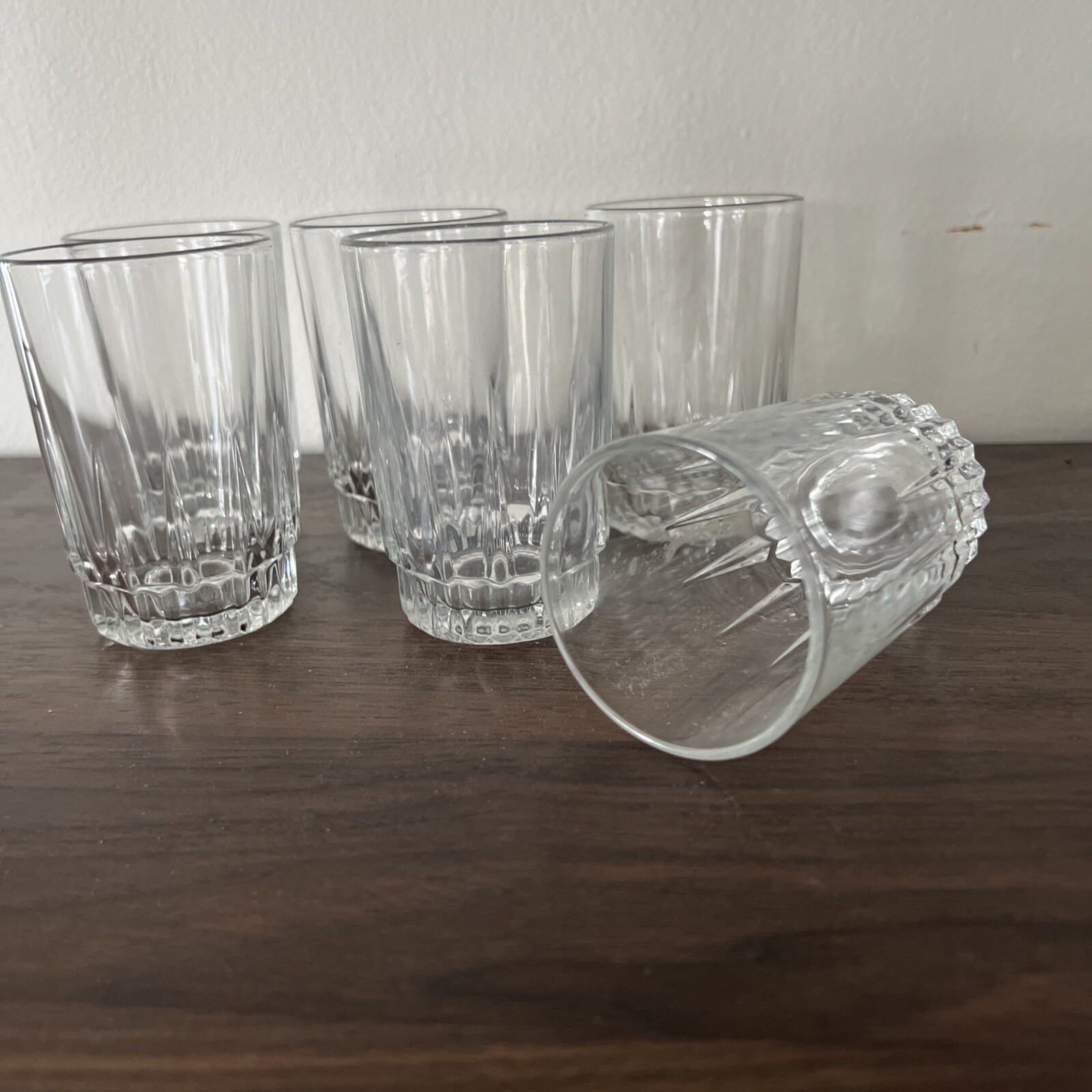 Arcoroc France LANCER Clear Vertical Cut 4 OZ Juice Glass 3-1/2 H Set ...