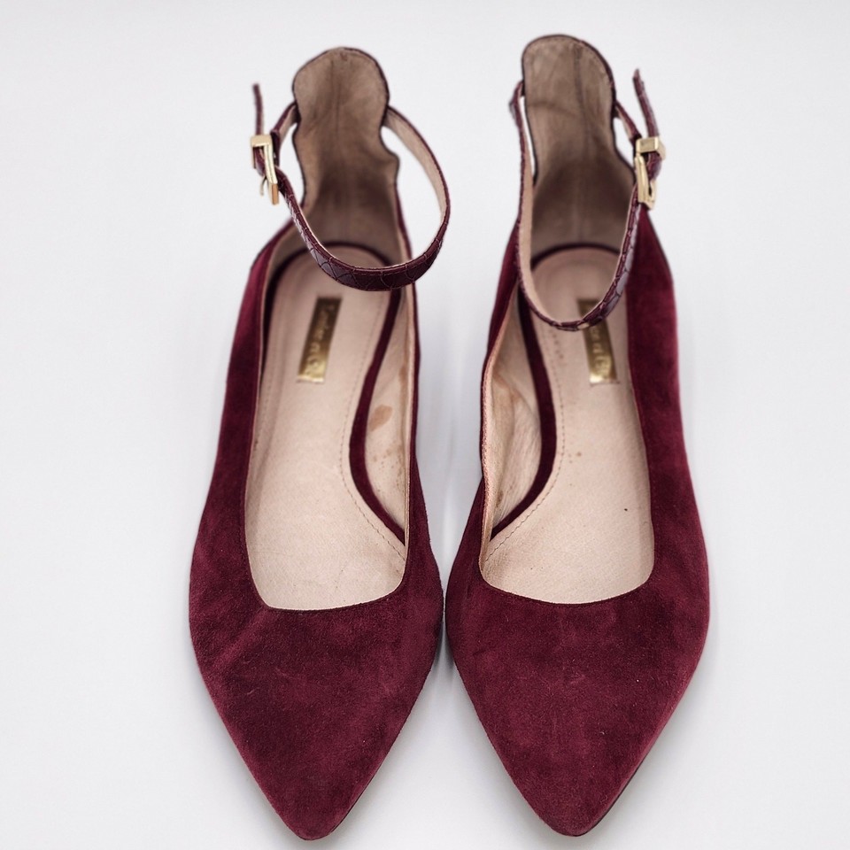 Louise Et Cie Ballerina Flats Suede Women Shoes Burgundy Sz 8 Casual Regal S0044 | eBay