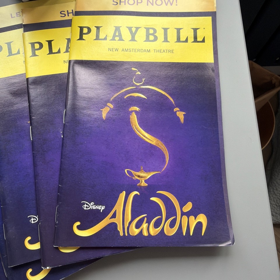 8 x Playbill Programme Aladdin Broadway Musical Theatre Disney Arielle ...