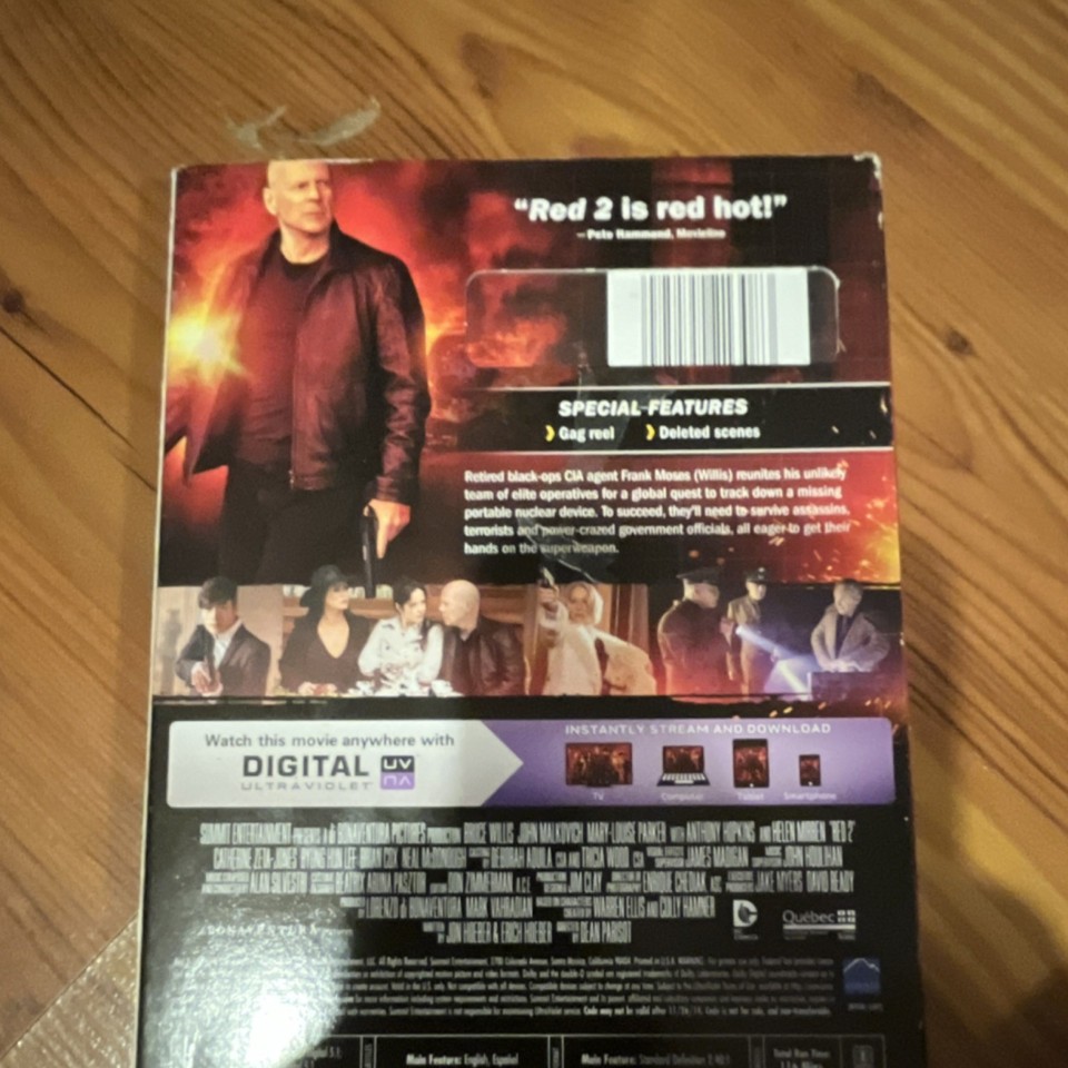 RED 2 DVD Action Comedy Includes Digital Copy Region 1 NTSC Bruce ...