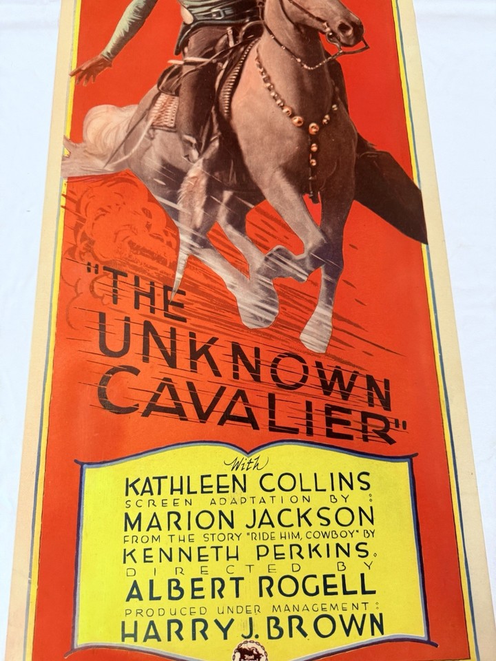 1926 Unknown Cavalier Original 14x36 Movie Poster Ken Maynard & Tarzan ...