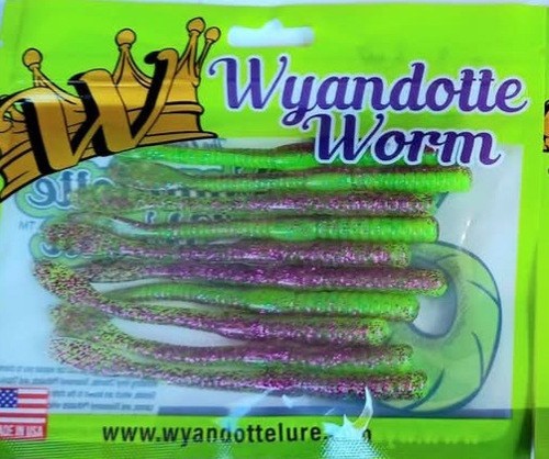 2 PKS WYANDOTTE WORM 4" PADDLE TAIL WORM SOFT PLASTIC FISHING LURES ...