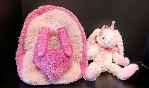 Pink Plush Popatu Backpack With Pink Plush Lop Eared Bunny Rabbit | eBay