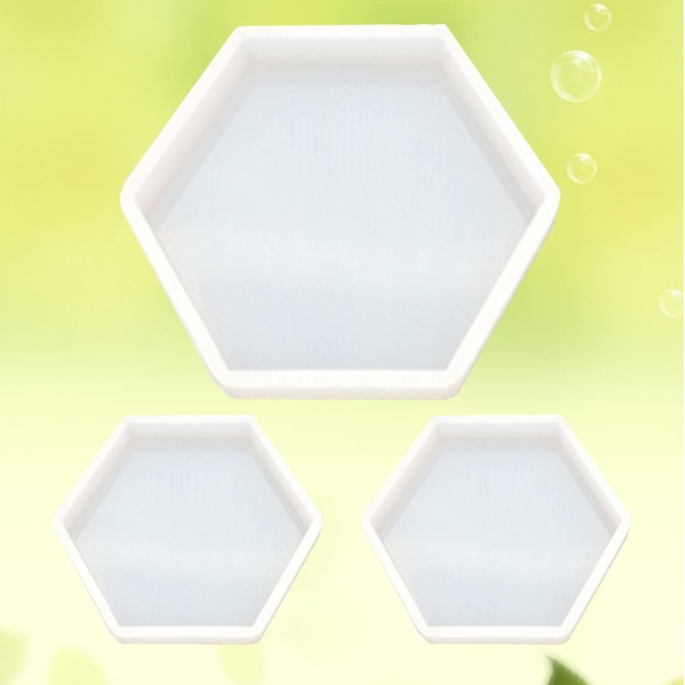 2 Count Hexagon Resin Mold Small Moulds Silicone Crystal Molds for ...