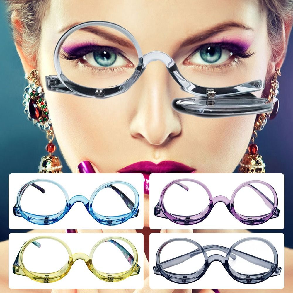Magnifying Makeup & Reading Glasses Two In One Flip Fold Down Rotating ...