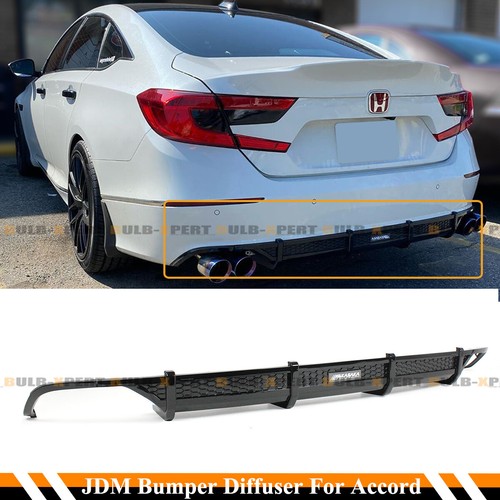 Buy For 2018-2022 10th Honda Accord Akasaka Glossy Blk Rear Bumper ...