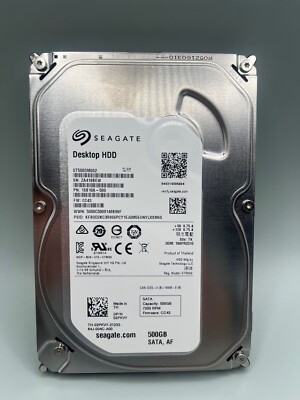 LOW Hours Seagate HDD 500GB ST500DM002 P/N: 1SB10A-500 3.5" SATA ...