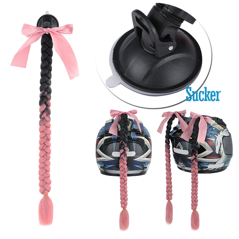 Gradient Ramp Helmet Braid / Ponytail Hair Pigtail For Motorcycle Bike ...