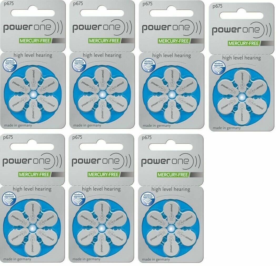 Powerone Hearing Aid Battery Size P675 - 6 batteries to 240 batteries ...