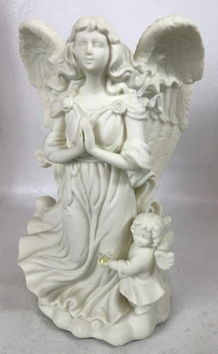 Vintage PartyLite ANGEL OF LIGHT White Bisque Candle Holder Retired 8 ...
