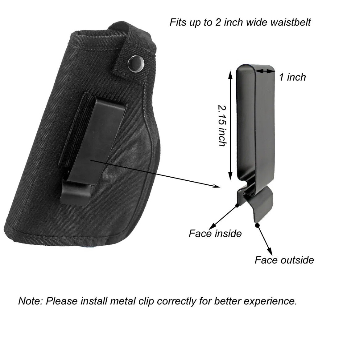 Tactical IWB/OWB Gun Holster Right/Left Hand for Gun with Laser/Light ...