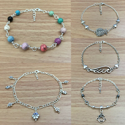 (1) Bracelet Women Fashion Delicate Stylish Charm Silver Chain Design ...