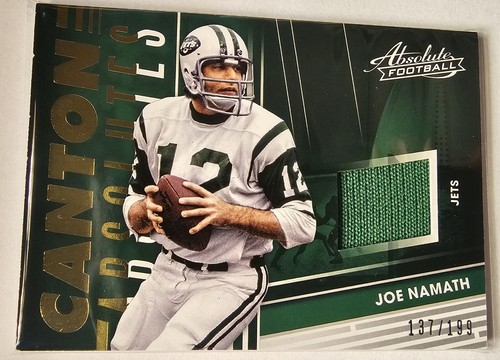 2018 Panini Absolute Joe Namath Canton Absolutes Jersey Relic 137/199 ...