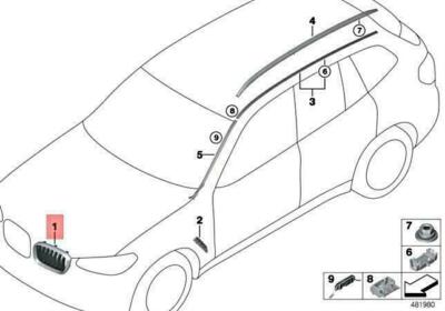 BMW X3 G01 G02 G08 X3 18D TX11 TX12 GRILLE FRONT RIGHT 51137464932 NO🇺🇸 ...