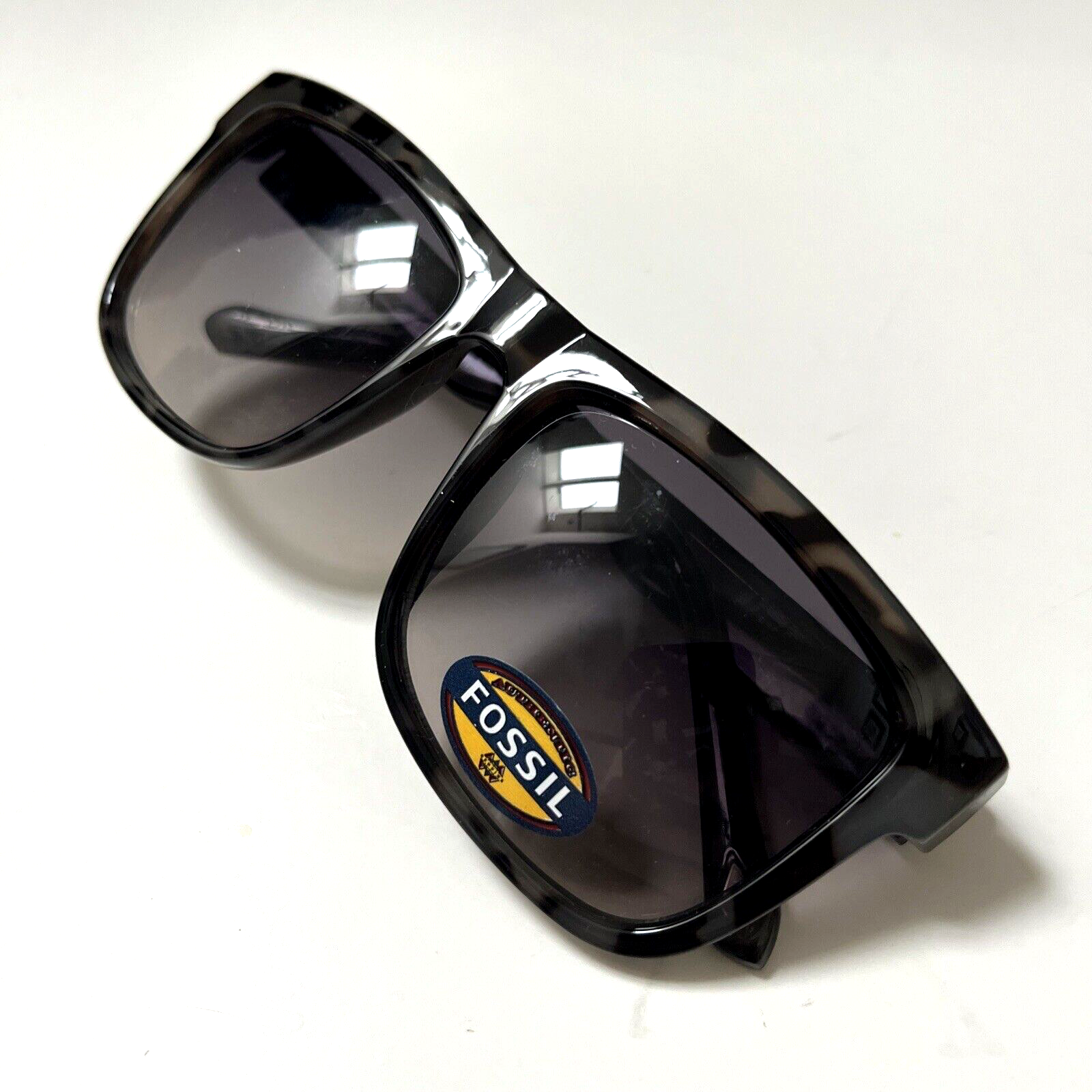 NWOT Original FOSSIL Square Sunglasses Tortoise Shell Classic Gray ...