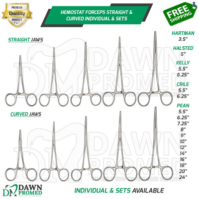 Hemostat Forceps Locking Clamps Individual & Sets Dental Surgical ...
