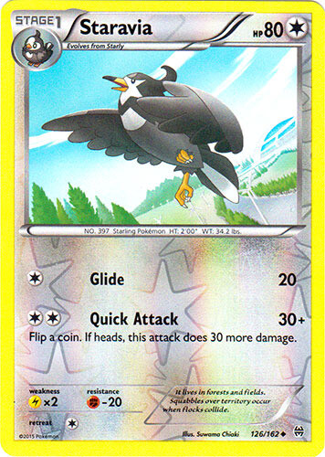 Pokemon - Staravia - 126/162 - Uncommon - Reverse Holo - XY ...