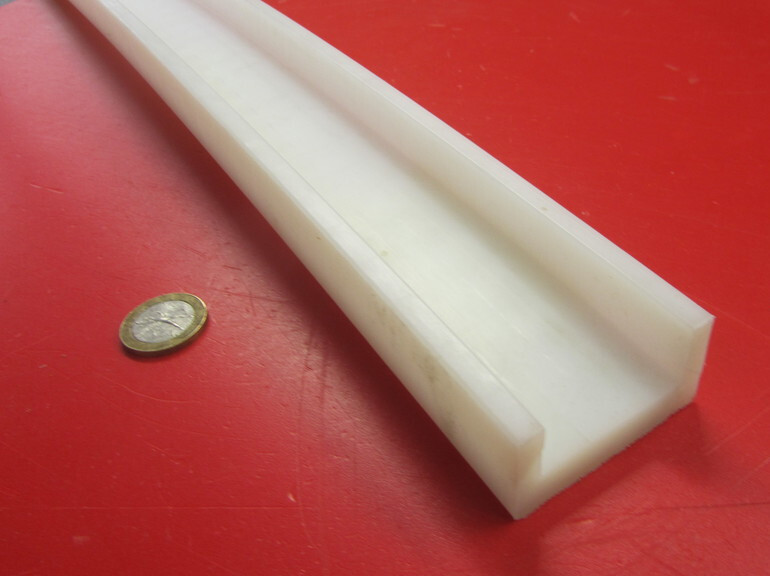 UHMW White U Channel 1/4" Wall Thickness x 2.00" Wide x 1.00" Height x ...