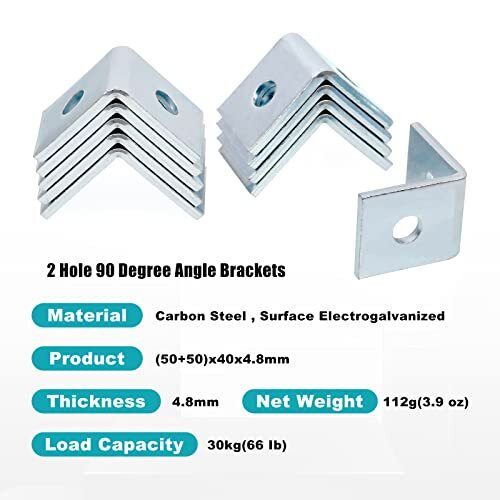 10 Pcs 2 Hole L Shaped 90 Degree Angle Connector Bracket Fit for 1-5/8 ...