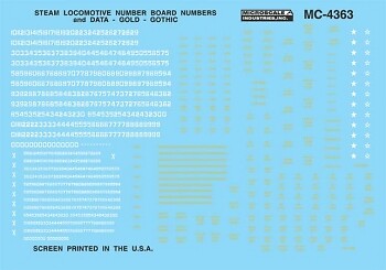 Microscale HO Scale Decals: Steam Locomotive Number Boards - White ...