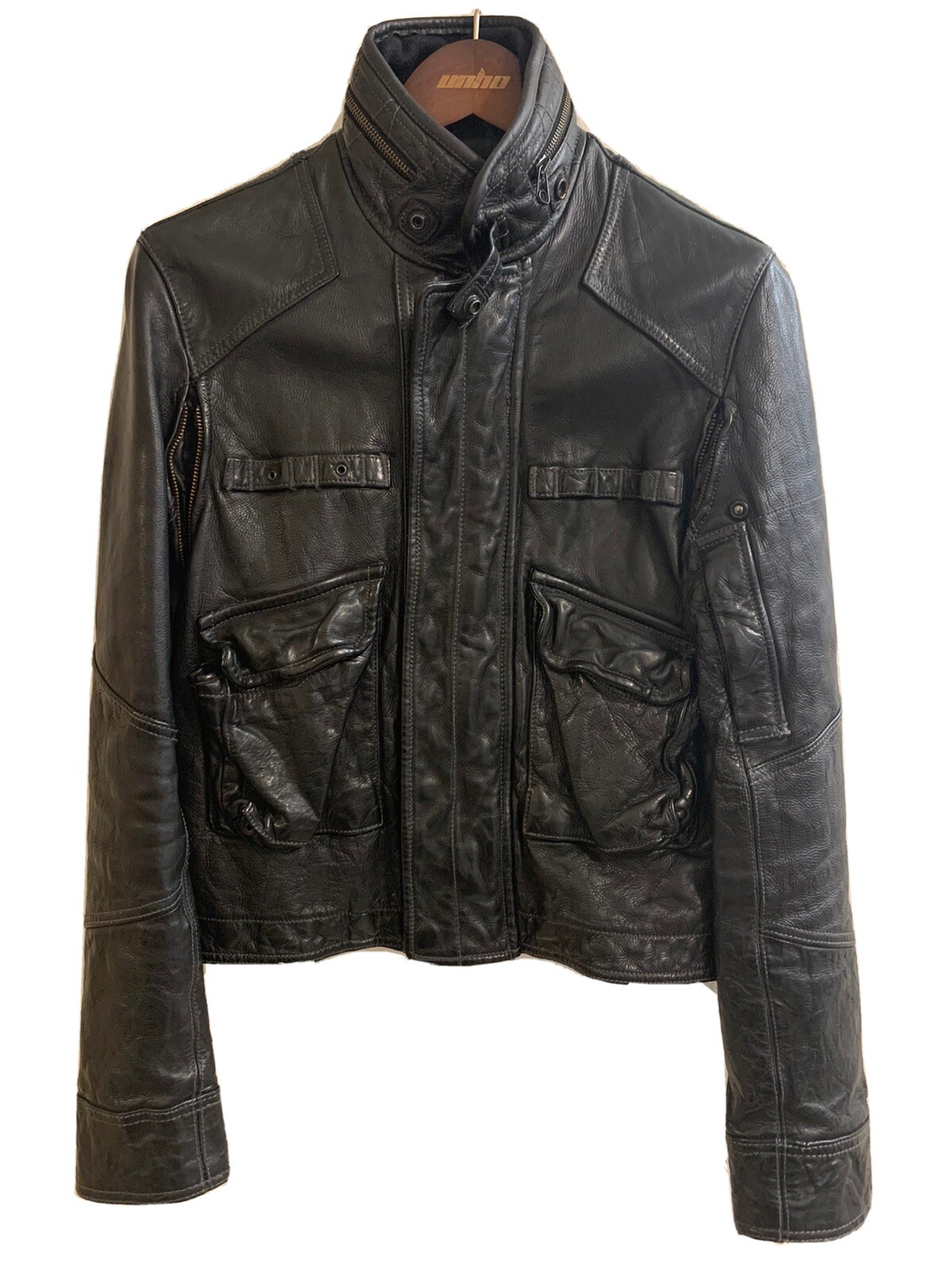 Polo Ralph Lauren RARE Leather Motorcycle JACKET Race… - Gem