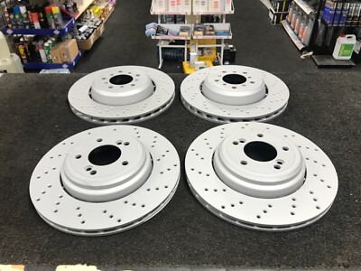 BRAKE DISCS FOR BMW M3 E90 E92 E93 DRILLED FRONT REAR PERFORMACE BRAKE ...