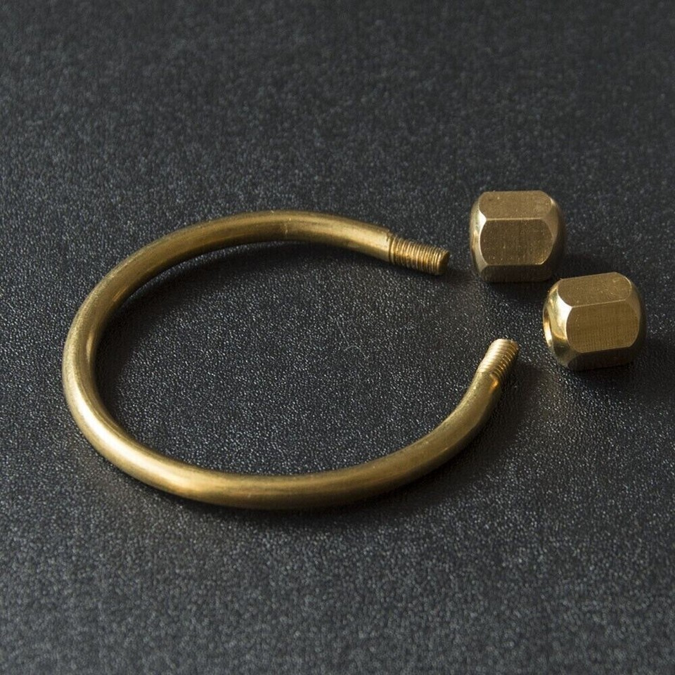 Solid Brass Key Holder Screw Lock Key Ring Clip Keyring Hook EDC ...