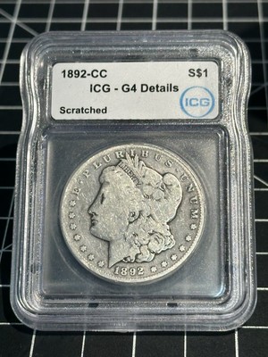 1892-CC Morgan Dollar ICG G4 Details Scratched | eBay