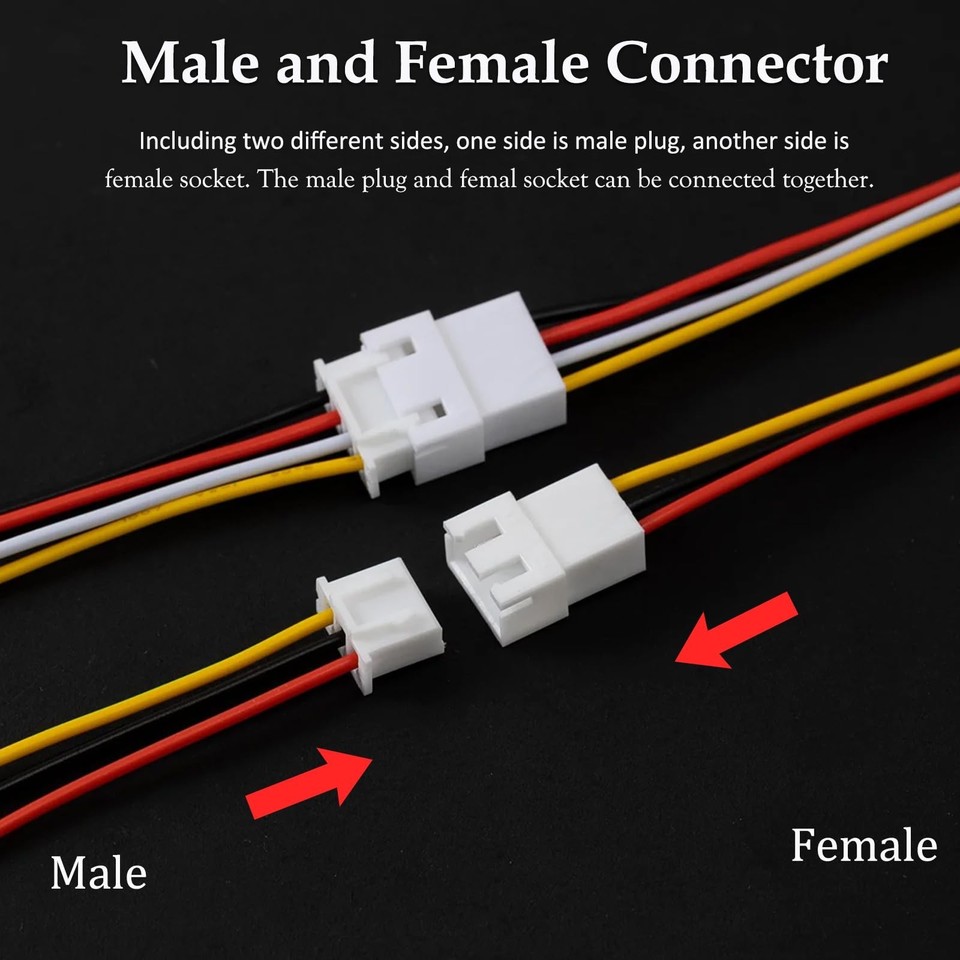 JST XH 2.54mm 2 Pin Connector,20 PCS Male Plug and 20 PCS Female Socket ...