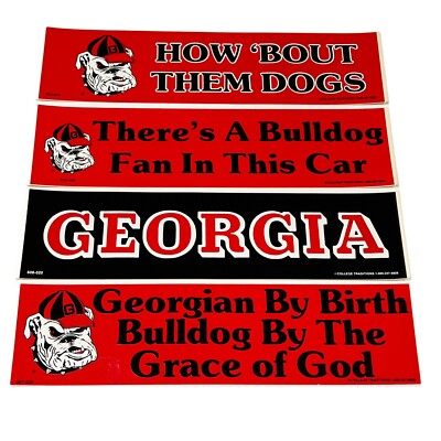 4 Vintage Georgia Bulldogs Bumper Sticker Decals | eBay