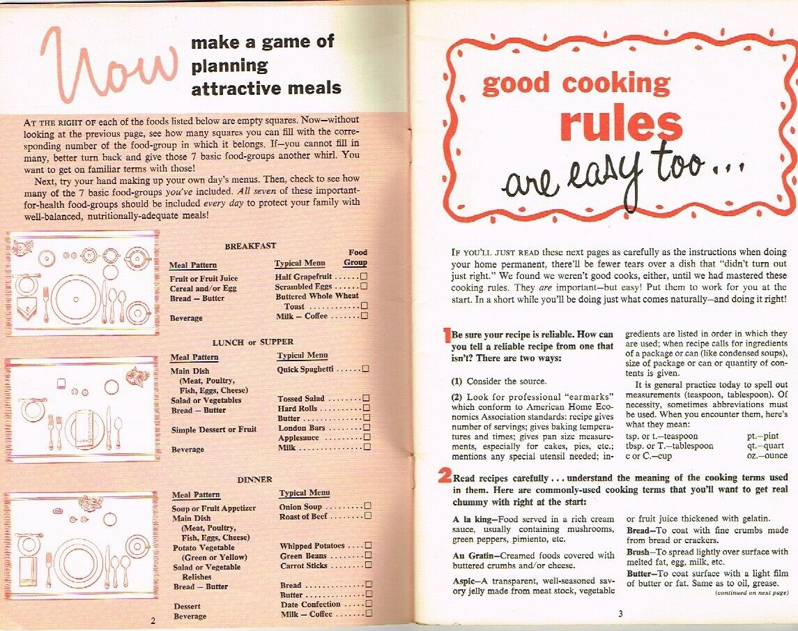 New Cook's Cookbook MCM Atomic Era Recipe Book Edison Electric GREAT ...