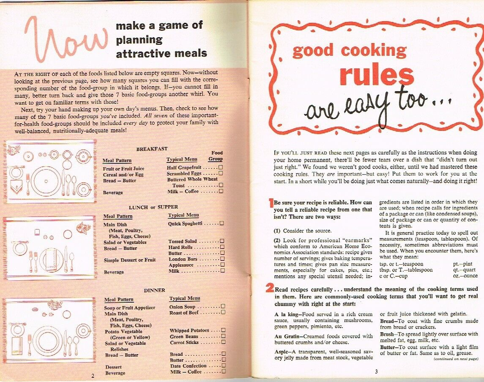 New Cook's Cookbook MCM Atomic Era Recipe Book Edison Electric GREAT ...