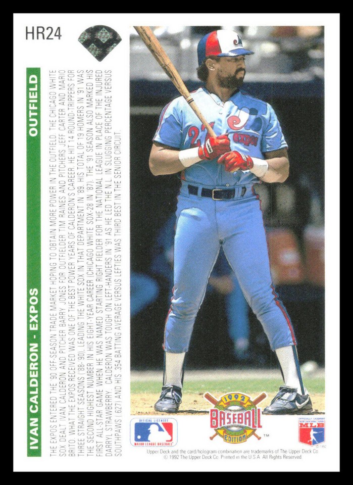 1992 Upper Deck Ivan Calderon #HR24 Homerun Heroes Montreal Expos 3G | eBay