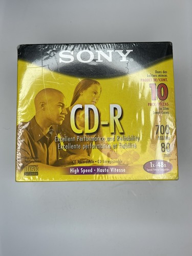 SONY CD-R Compact Discs 10 Pack 700 MB High Speed 80 min Jewel Cases ...