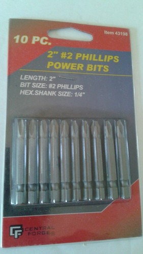 Phillips Power Bits 10 Piece. 2" X #2 | eBay