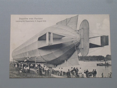 Graf Zeppelin LZ4 1908 Rear View Airship First Long Flight Docked RPPC ...