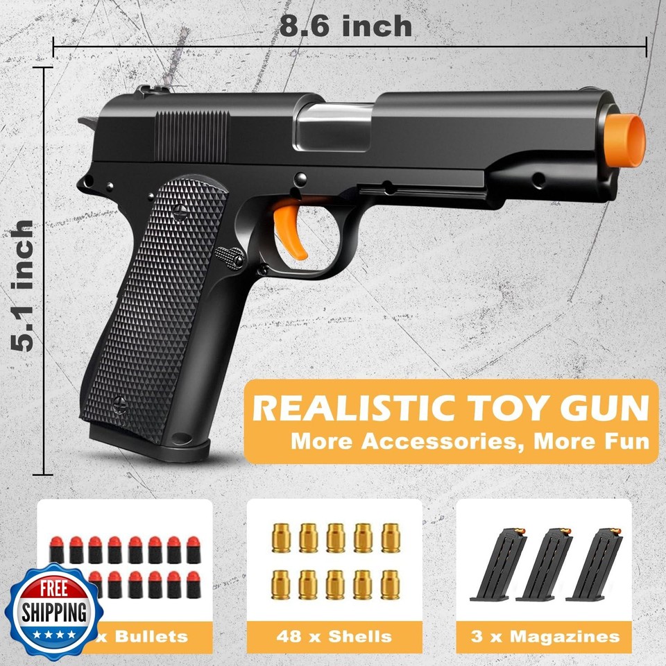 Toy Gun, Shell Ejecting Toy Gun with Soft Bullets, Educational Mo | eBay