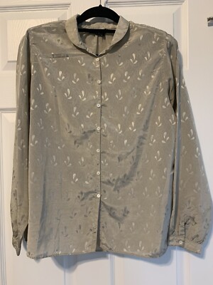 Vintage Ellen Tracy Textured Satin Blouse Long Sleeve Size 9 10 ...