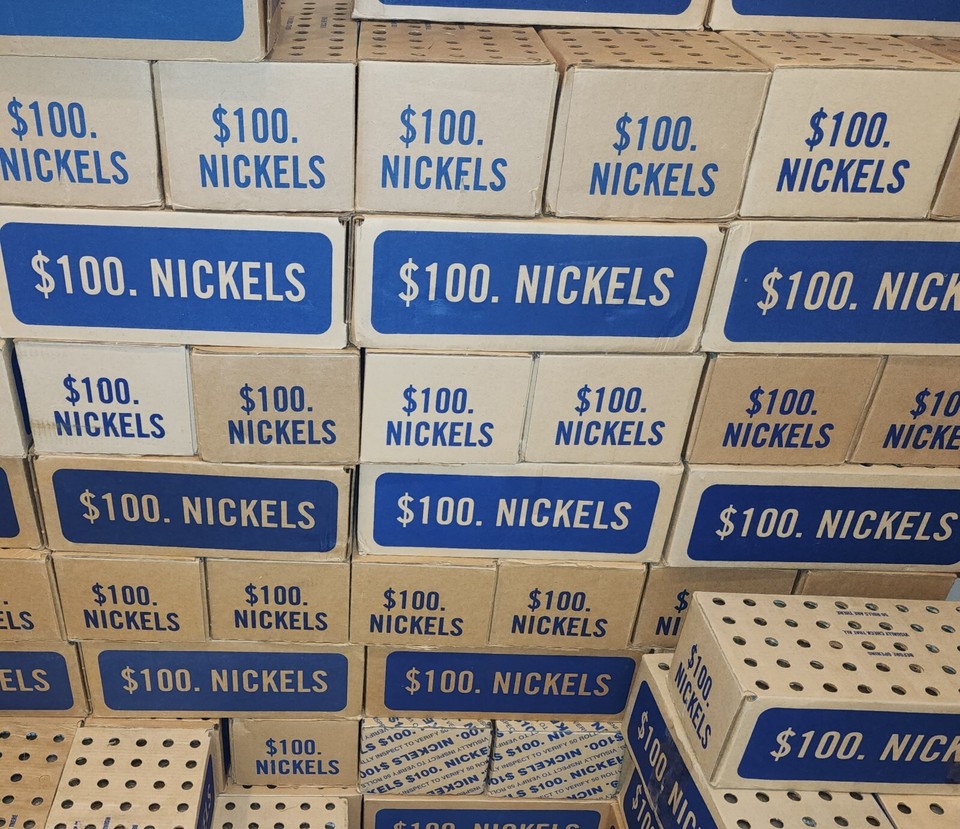 Box of Nickels ($100) 50 Rolls Circulated Coins 20+Year Old Collection ...