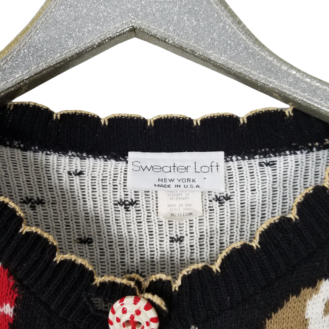 Sweater Loft Gingerbread Man Button Up Knit Cardigan | eBay
